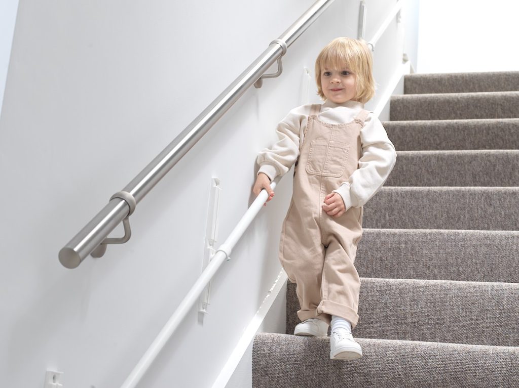 KiddieRail Adjustable Child Stair Handrail - KiddieRail - Making Stairs ...